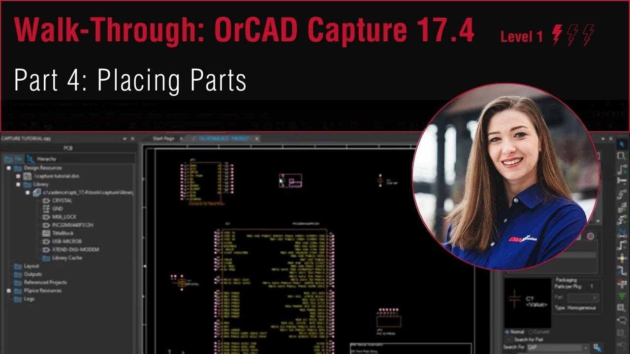How to Place Parts in OrCAD Capture 17.4 - YouTube
