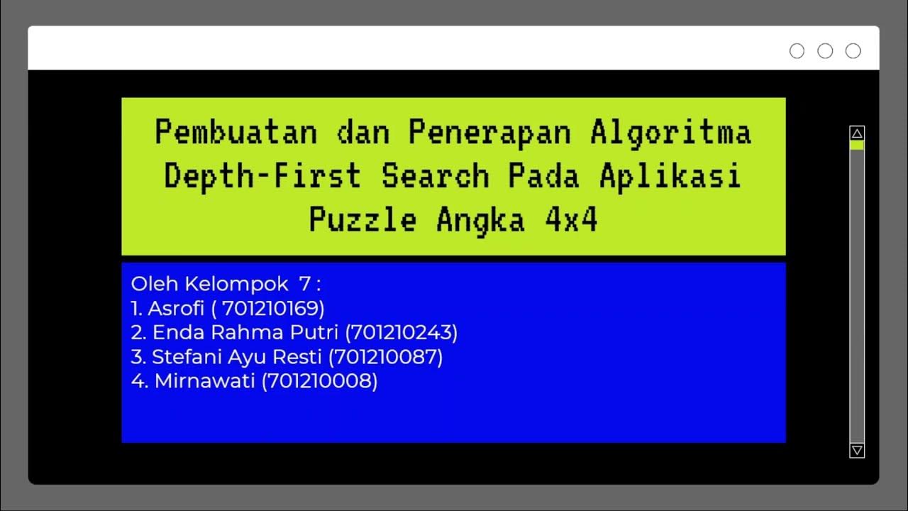 Pembuatan Aplikasi Game Puzzle Angka beserta Pengimplementasiannya Menggunakan Algoritma DFS ...