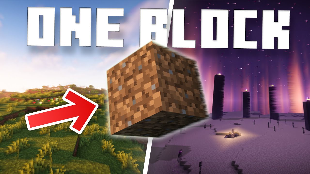 Beating Minecraft With ONE BLOCK - YouTube