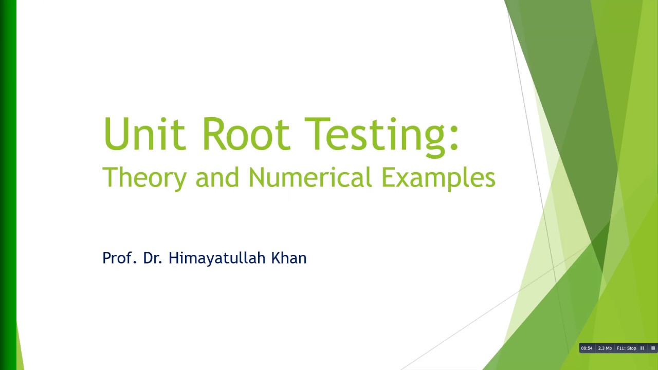 70 #Testing #Unit #Root in #Time #Series (Theory and Examples) - YouTube