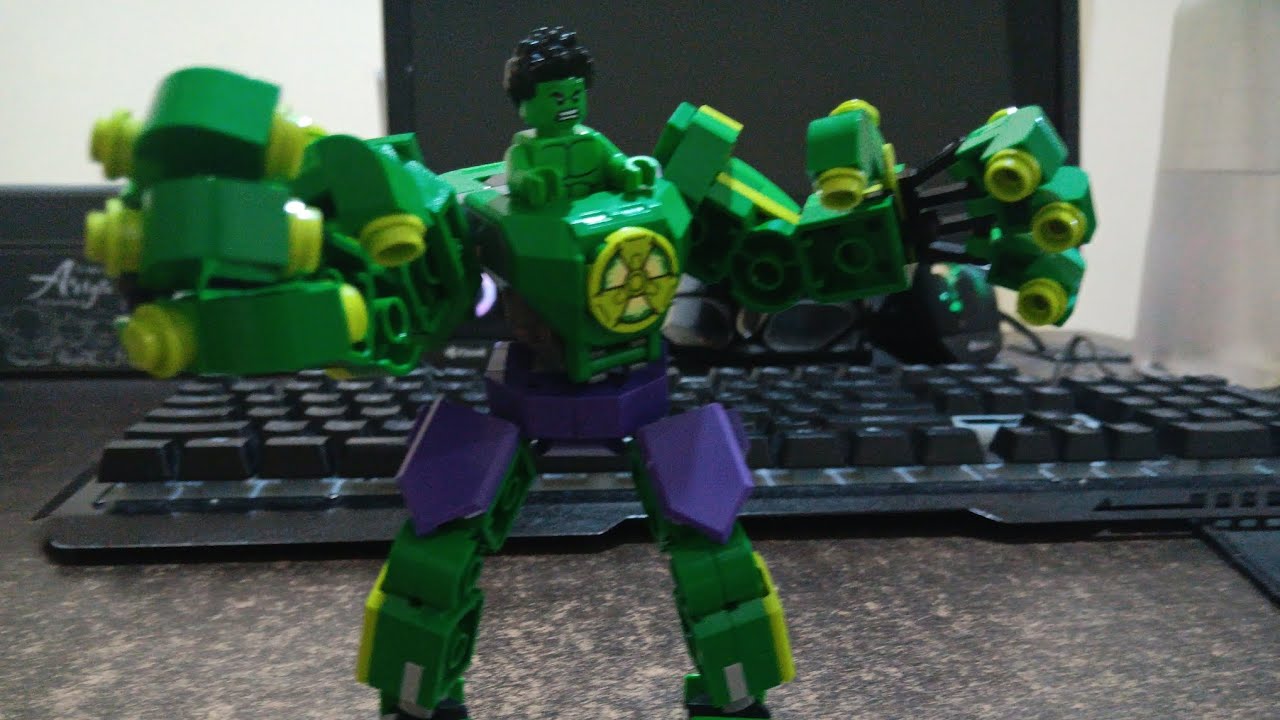 Unboxing and building lego Hulk mech + Hulk mech and Spiderman vs Venom ...
