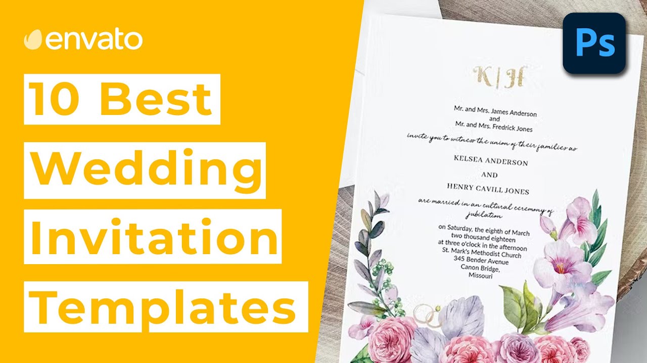 10 Best Photoshop Wedding Invitation Templates - YouTube