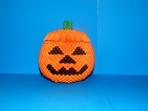 3D Origami Halloween pumpkin box tutorial 1|| DIY paper Halloween ...