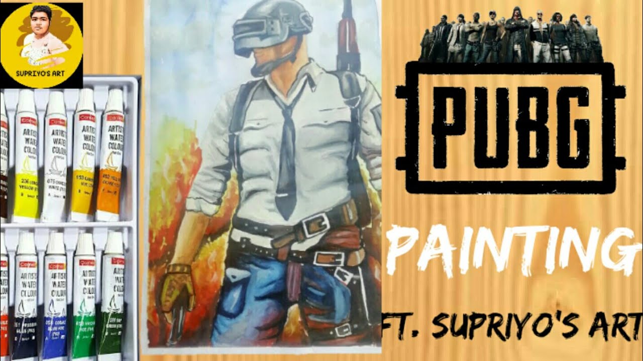 //pubg drawing watercolour//players unknown battleground drawing ...