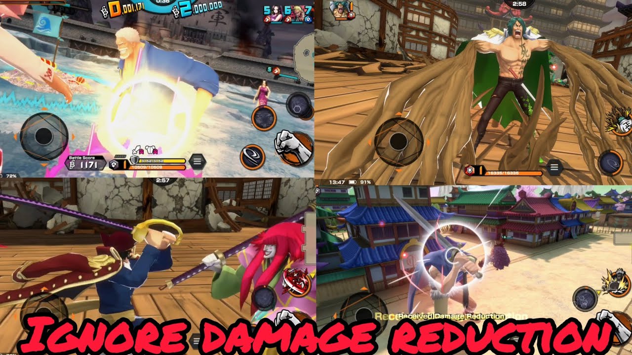 All Ignore Damage Reduction skills Showcase | One Piece Bounty Rush ...
