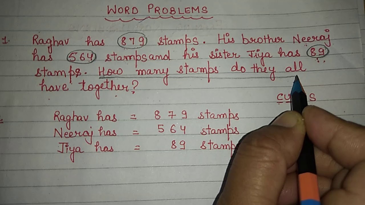 Class 3..How to solve word problems and write statements. - YouTube