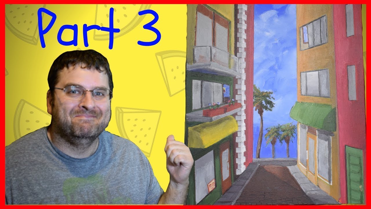 Beach Front Street Scene Part 3 - Acrylic Painting Tutorial for ...