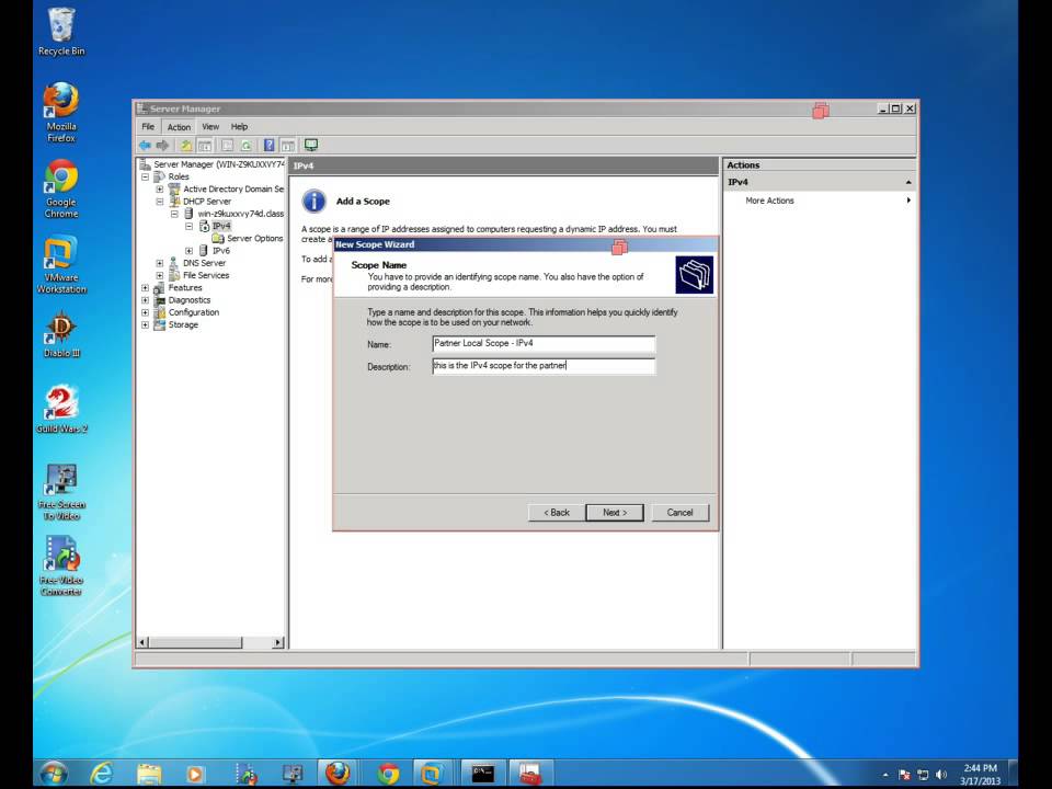 4-3 Creating DHCP Scope Win Server 2k8 - YouTube
