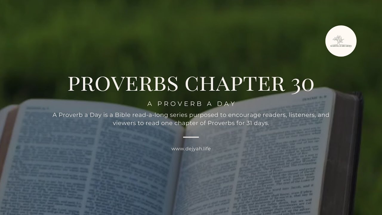 A Proverb A Day | Proverbs Chapter 30 - YouTube