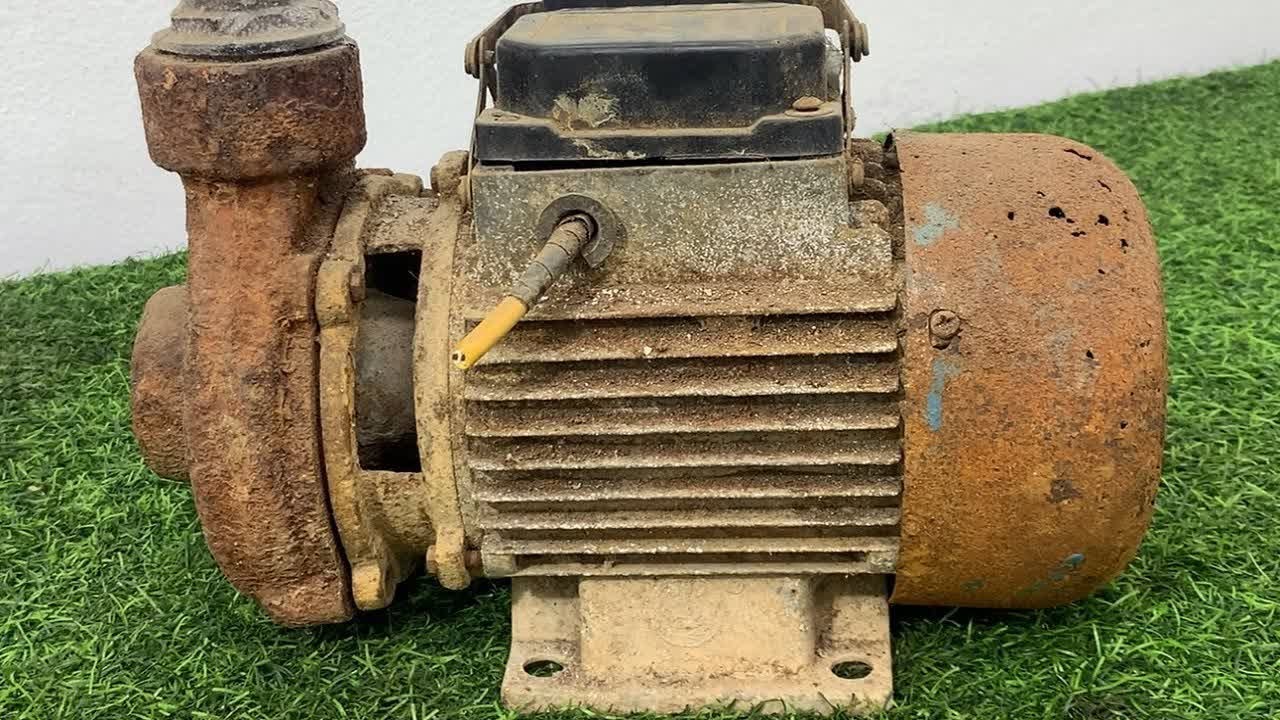 Restoration Of Old Burnt And Very Rusty Water Pump Motor // Fully ...