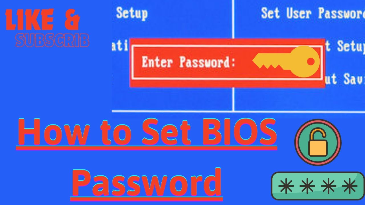 How to Set BIOS Password - YouTube