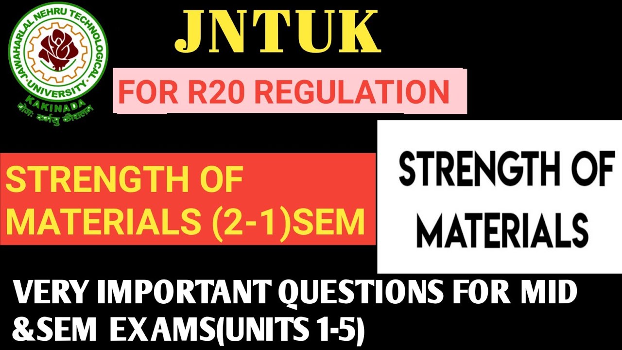 STRENGTH OF MATERIALS IMPORTANT QUESTIONS FOR JNTUK R20 STUDENTS FOR ...