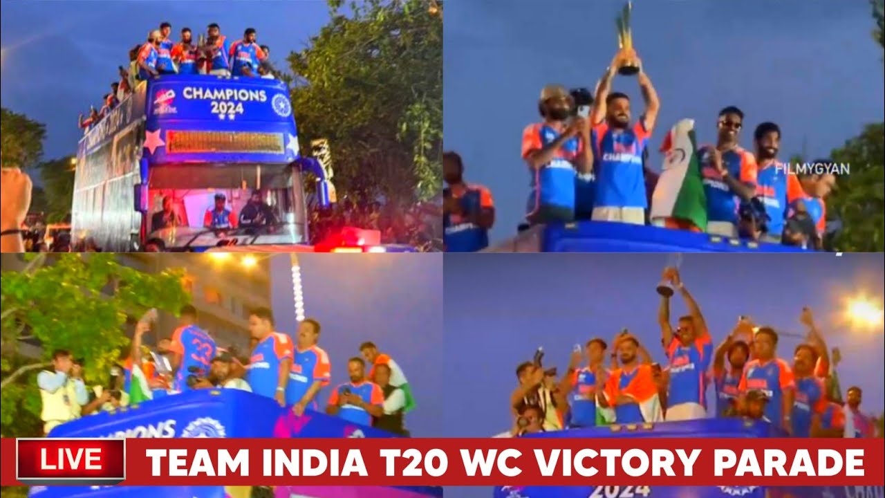 LIVE : Team India Victory Parade From Marine Drive to Wankhede | Full ...