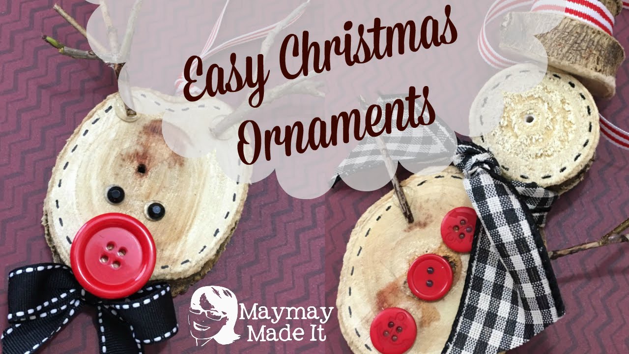 Wood Disc Ornaments Reindeer and Snowman - YouTube