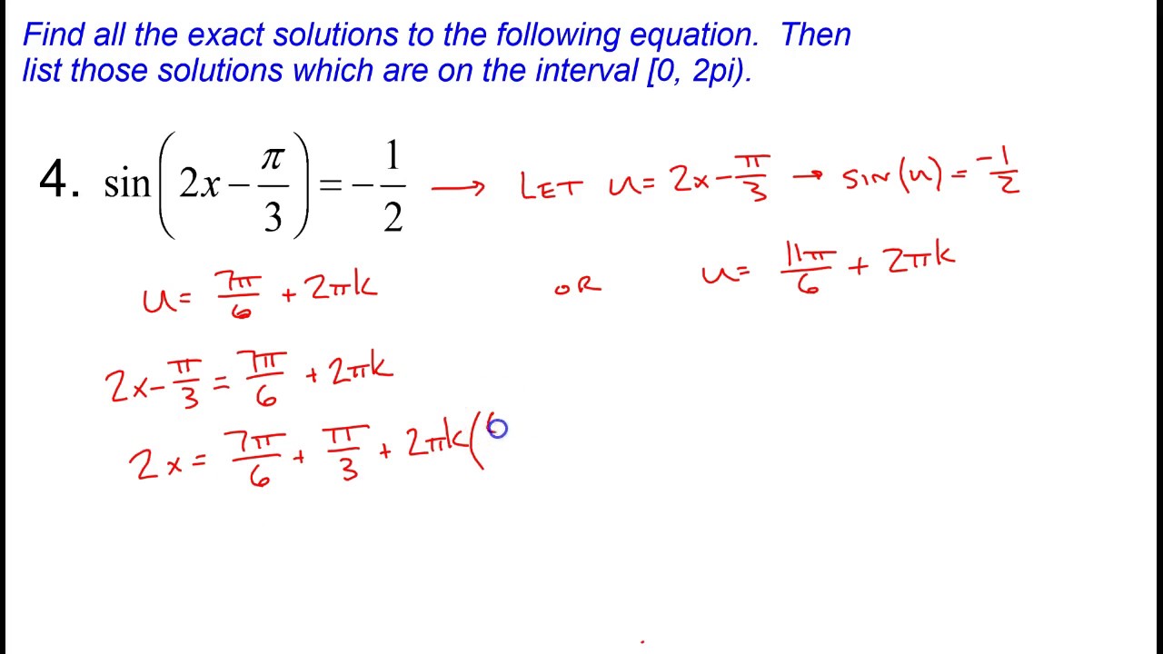 Section 10.7 - Trig Equations and Inequalities, Part 1 - Ex. 3 & 4 ...