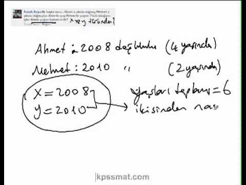 2012 KPSS Lisans Matematik yaş probleminin çözümü