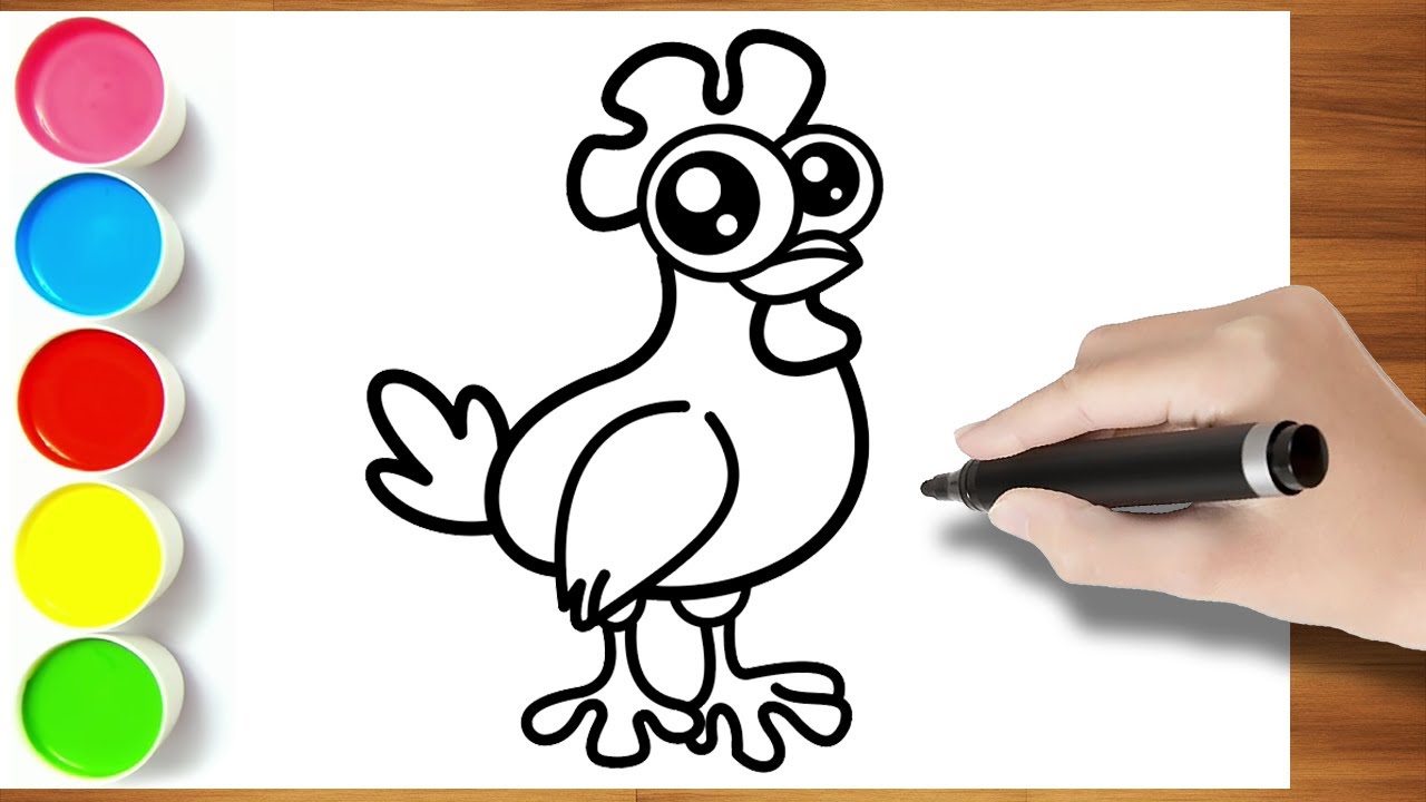 HOW TO DRAW A CHICKEN - Easy Chicken Drawing - Easy Drawings for ...