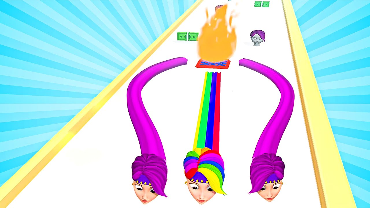Beauty Hair Stack 👱‍♀️🌈 All Levels Gameplay Android, iOS Walkthrough ...