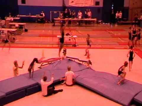 woking gymnastics boy squad trampette display 2010 - YouTube