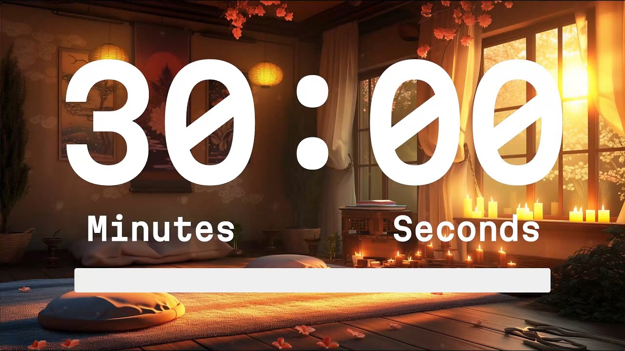 30-Minute Countdown Timer - Candle Room Dynamic Background + Progress Bar - Perfect For ...