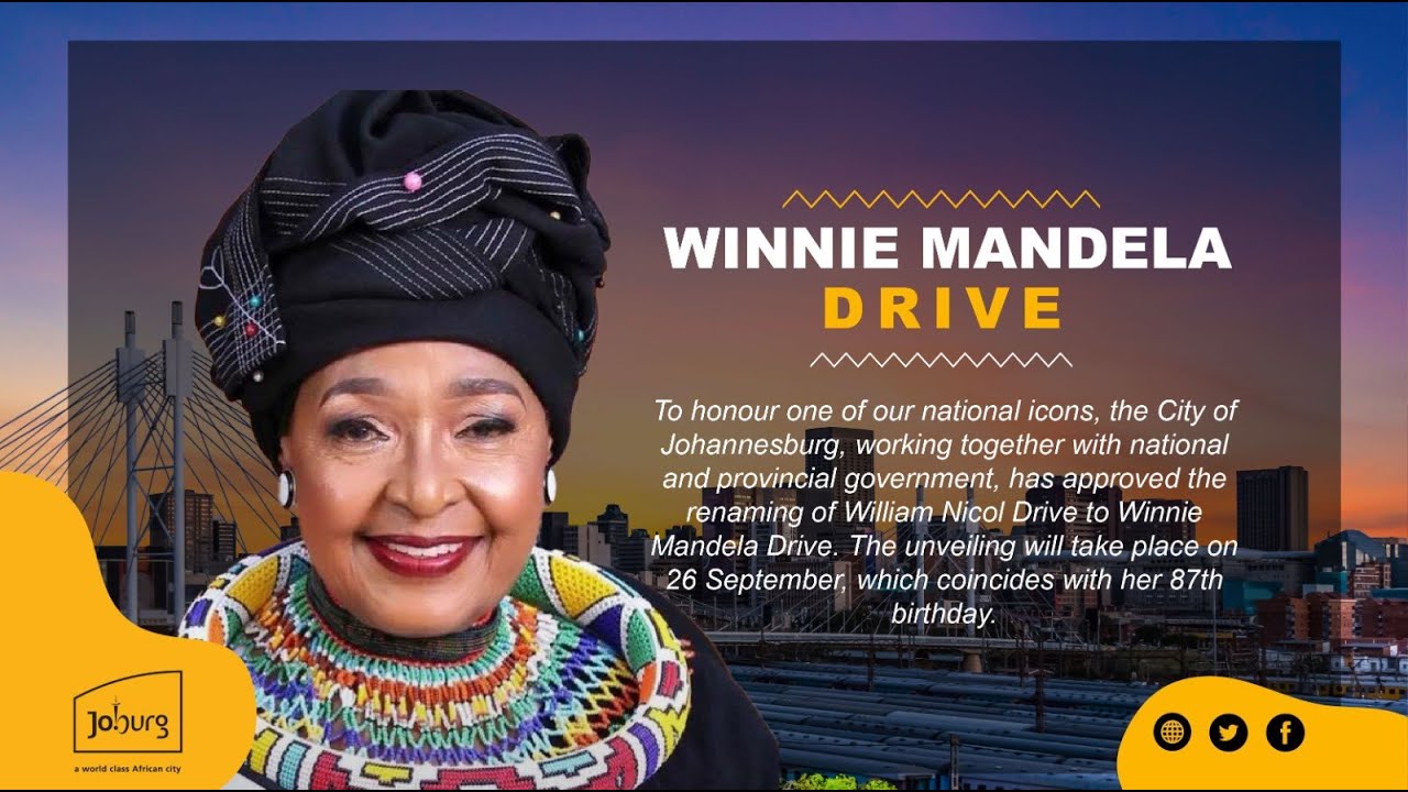 Unveiling of Winnie Mandela Drive - YouTube