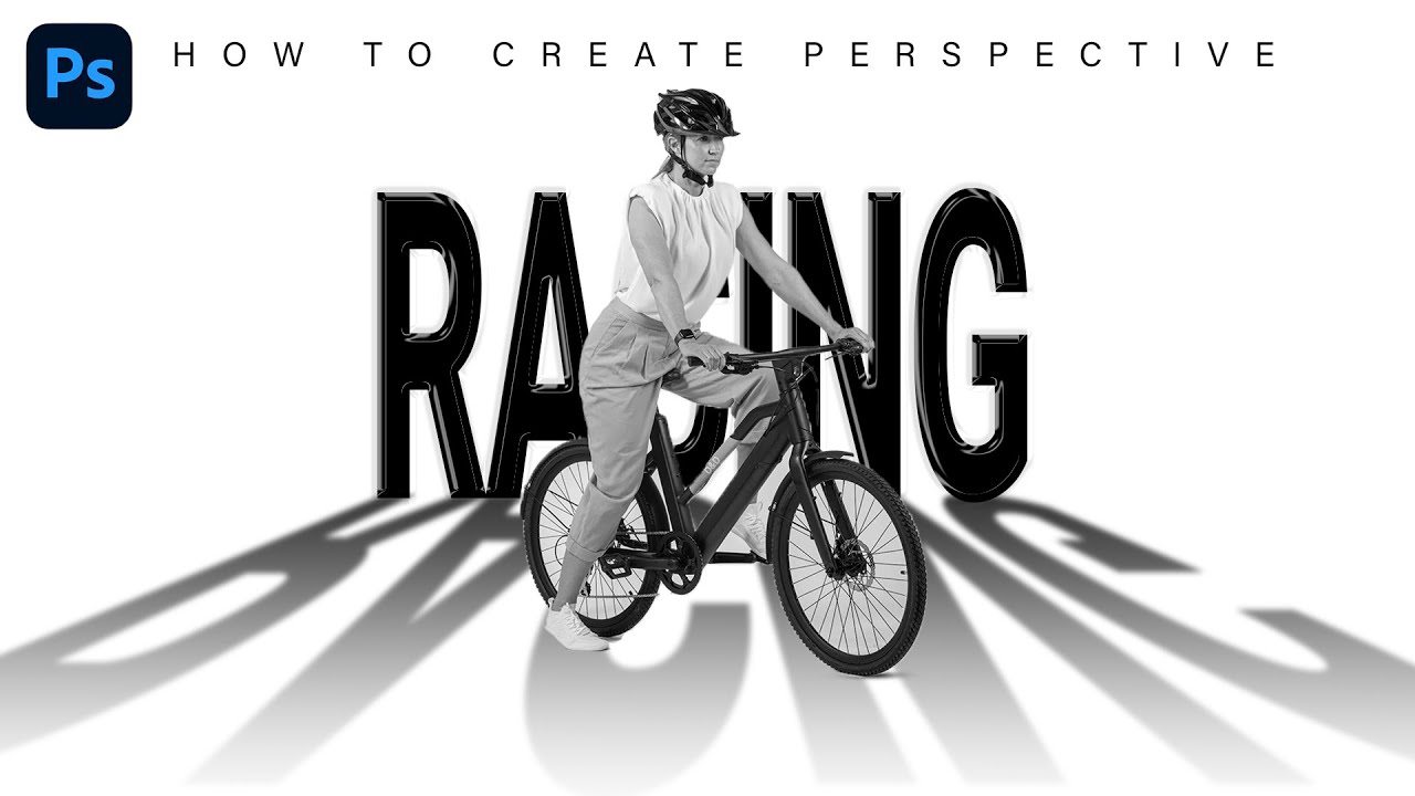 How to create perspective text in photoshop #photoshop #tutorial - YouTube