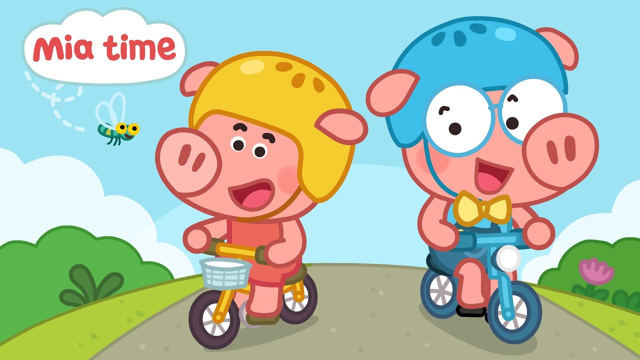 Come and learn to ride a bike with Mia | Kids Cartoon | Mia pig Tales ...
