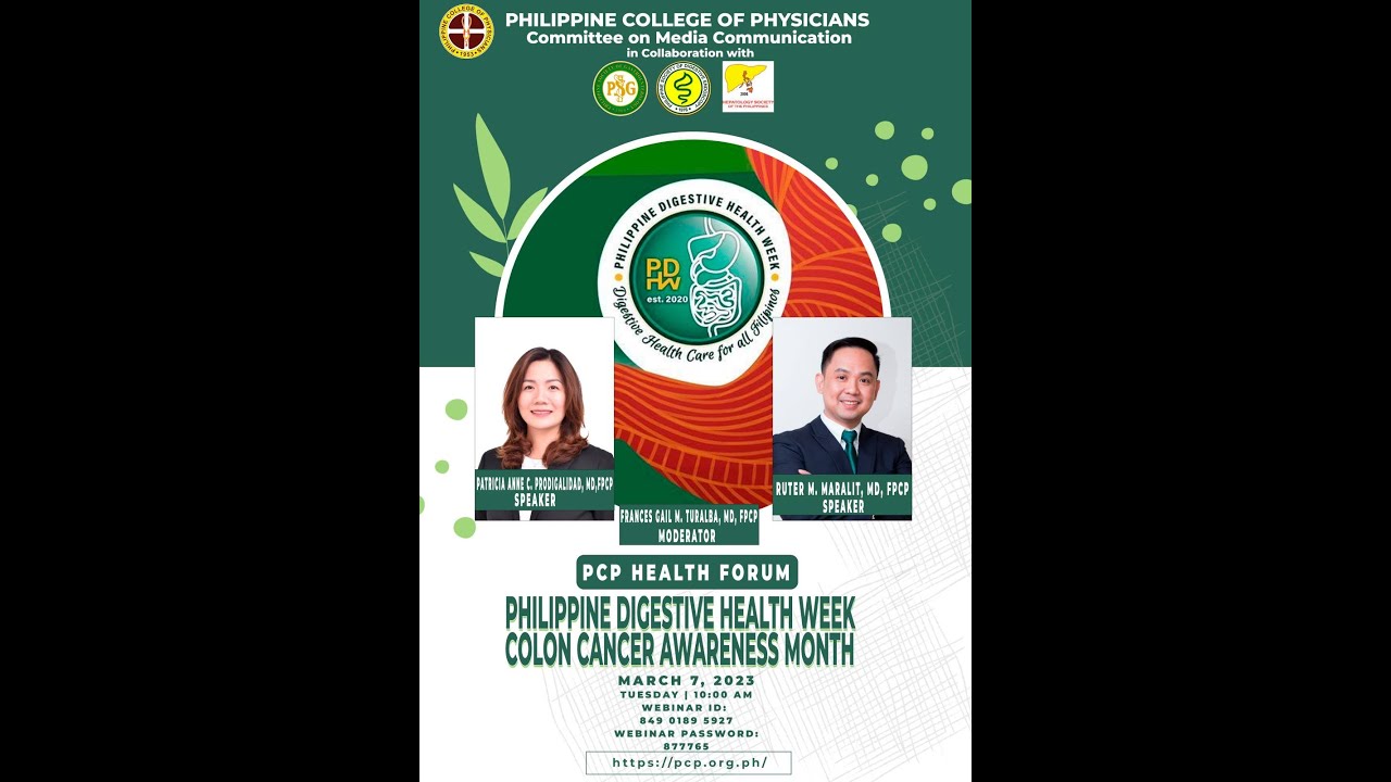 Health Forum: PHILIPPINE DIGESTIVE HEALTH WEEK | COLON CANCER AWARENESS ...