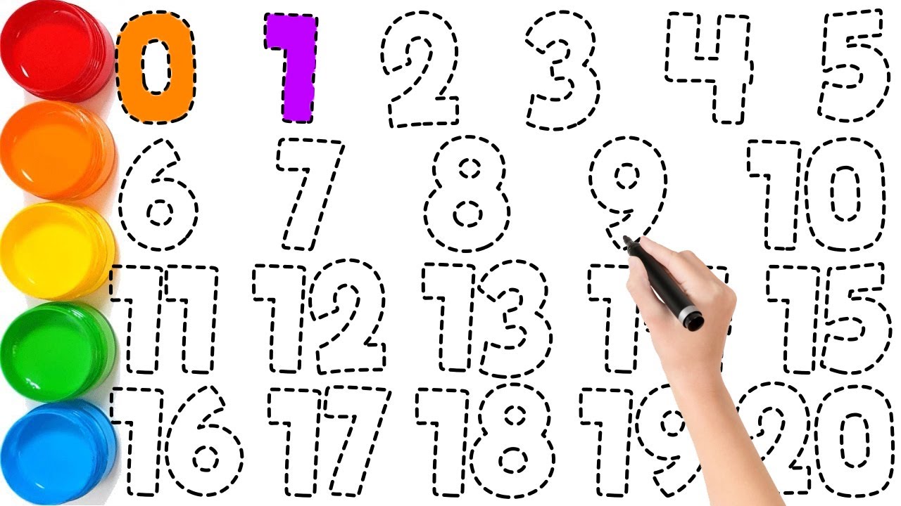 Let's Learn to Draw and Paint Numbers 1 to 20 | Easy Drawing Step by ...