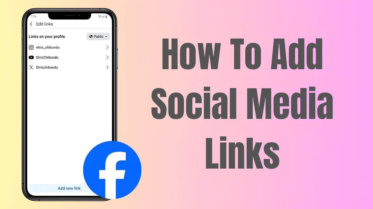 How To Add Social Media Links On Your Facebook Profile - YouTube