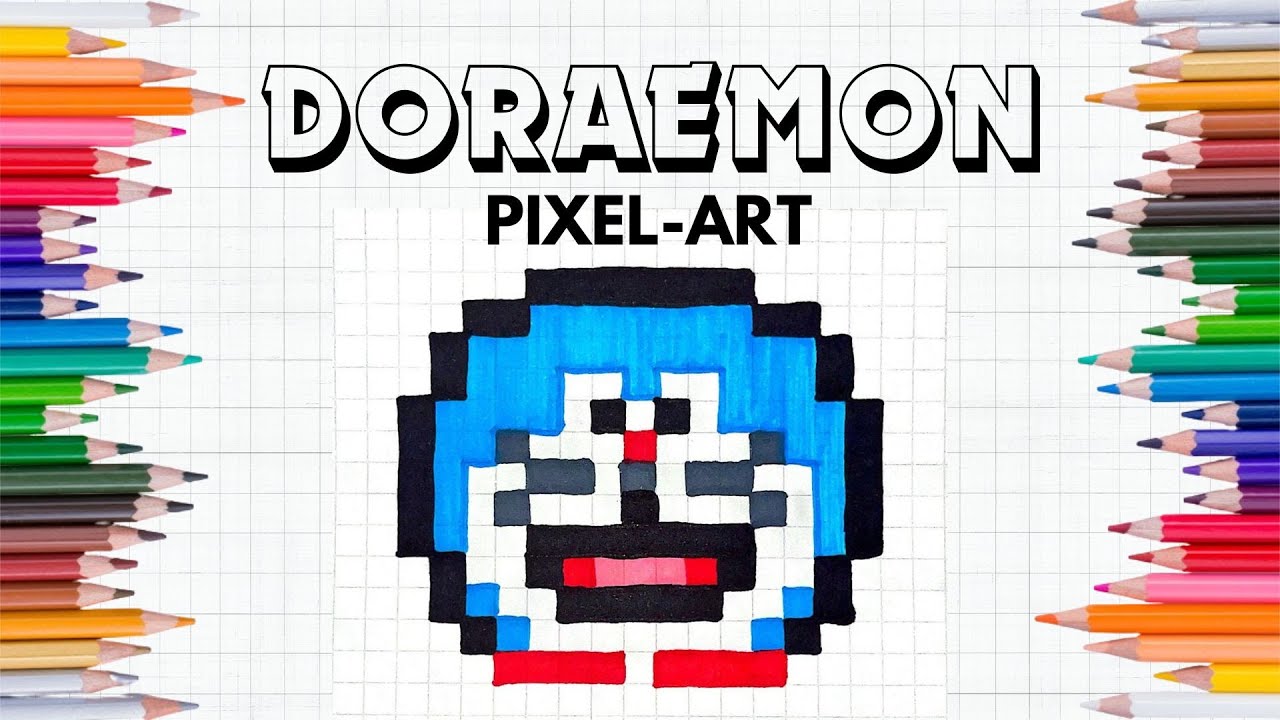 Como Dibujar a Doraemon en Pixel Art - How To Draw Doraemon #pixelart # ...