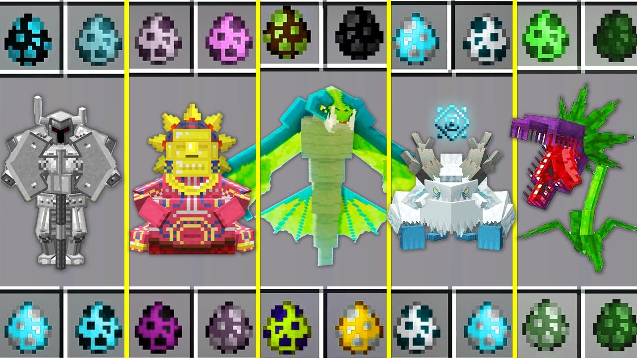 What if You Spawn ALL MOWZIE MOBS EGGS Minecraft FROSTMAW FERROUS WROUGHTNAUT BARAKO Battle ...
