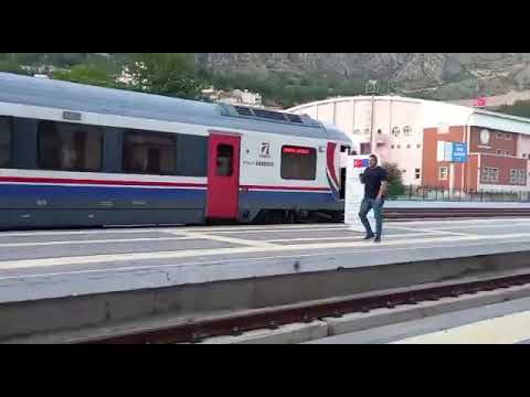 Amasya istasyon yolcu treni manevra