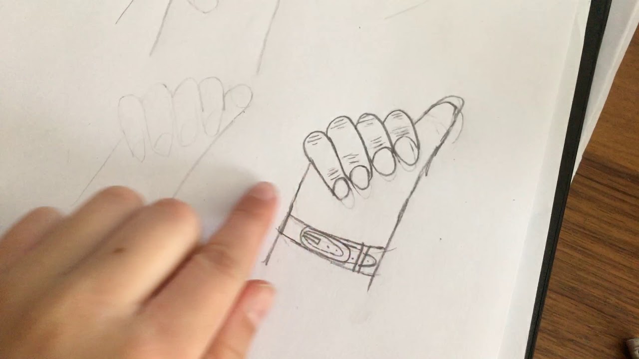 Hur man ritar en hand som gör tummen upp👍🏻med klocka - YouTube