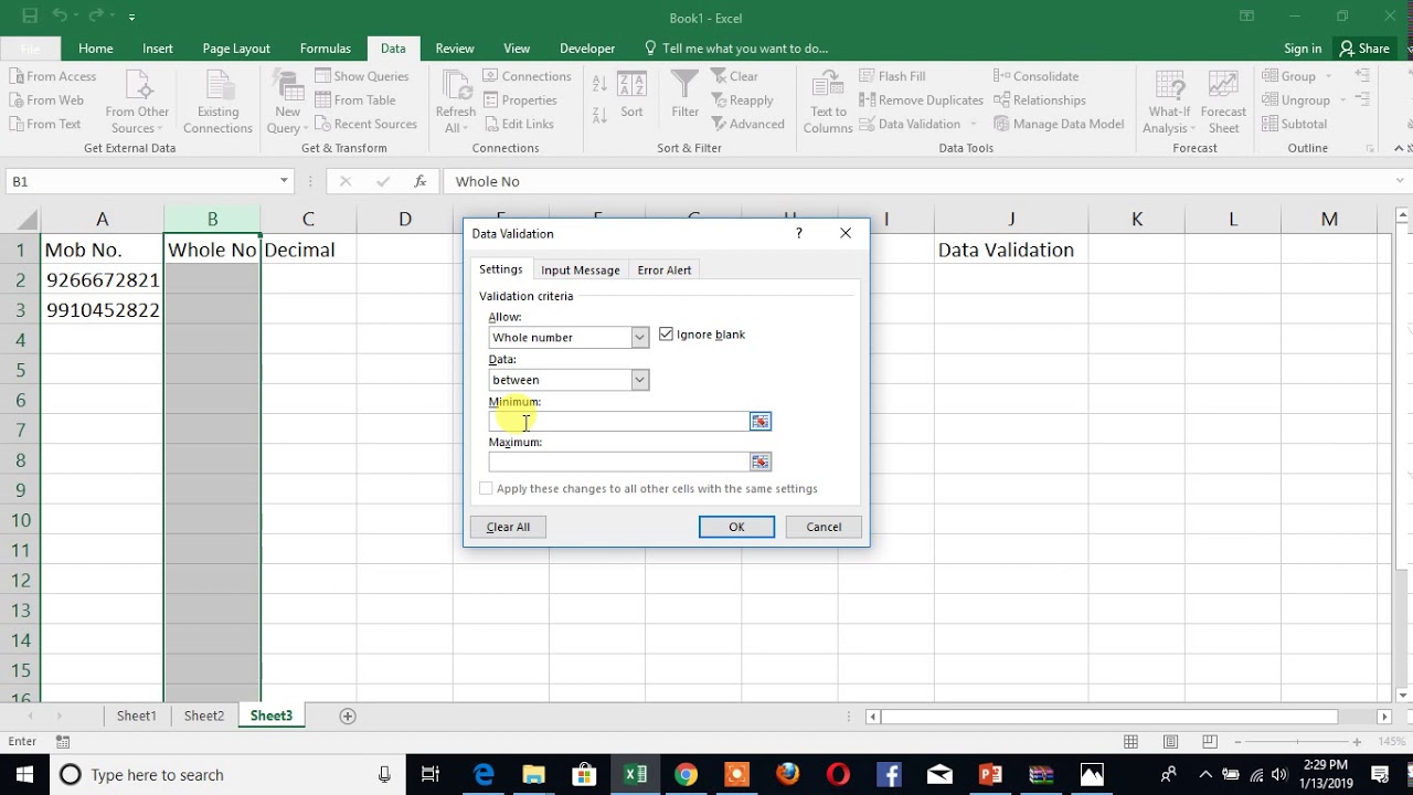 data validation - YouTube