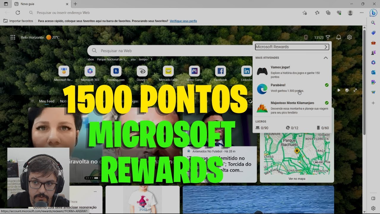 1500 Pontos Microsoft Rewards (pesquisando em 5 dias pelo Edge) - YouTube
