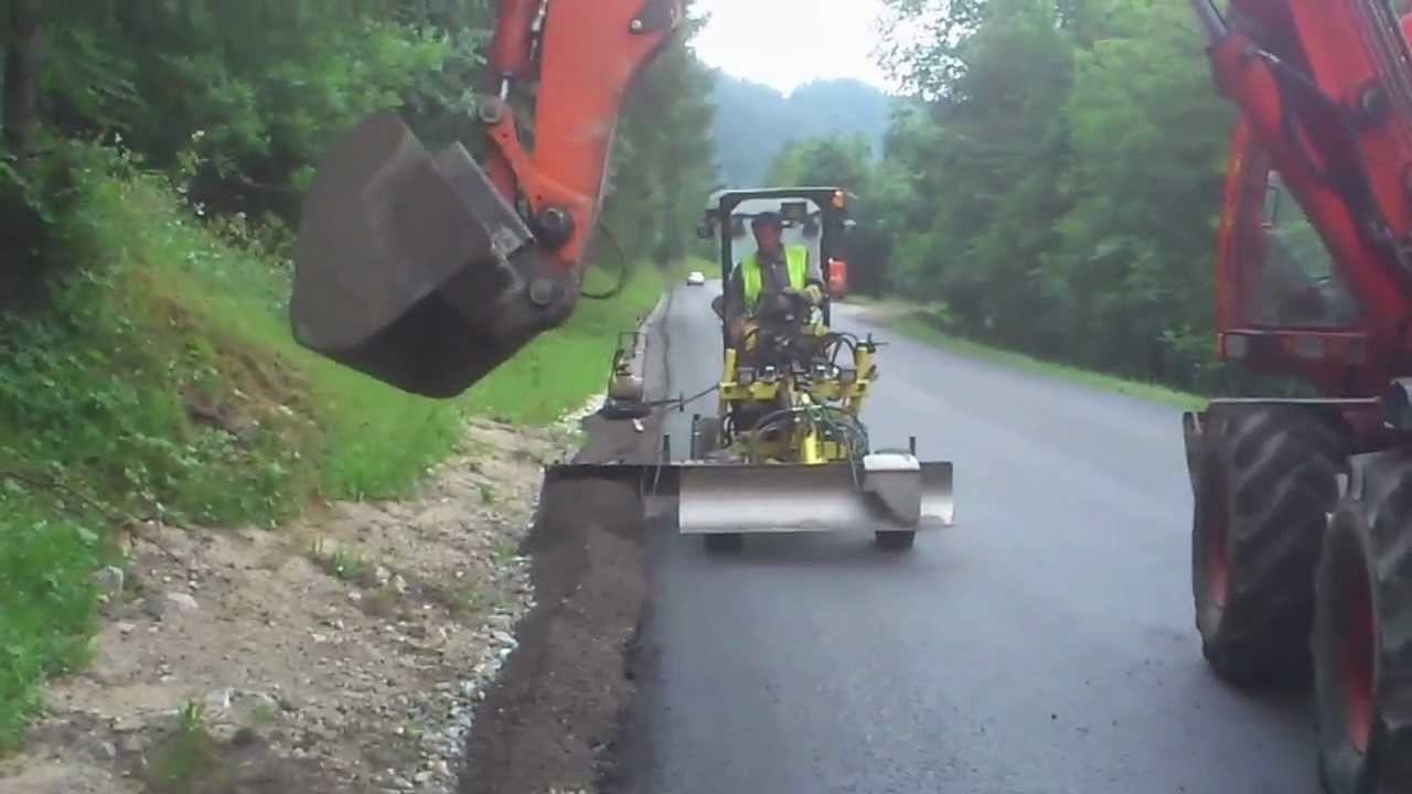 mini motor grader laser grader + mécalac - YouTube