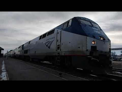 12 2 4K California Zephyr #5 in Fort Morgan Colorado Late Day time train! Woot woot!! - YouTube