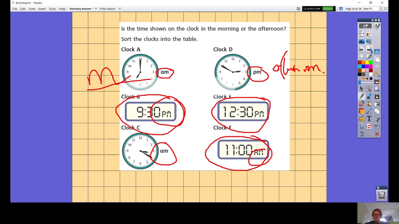Maths For Thursday, 12 hour clock time - YouTube