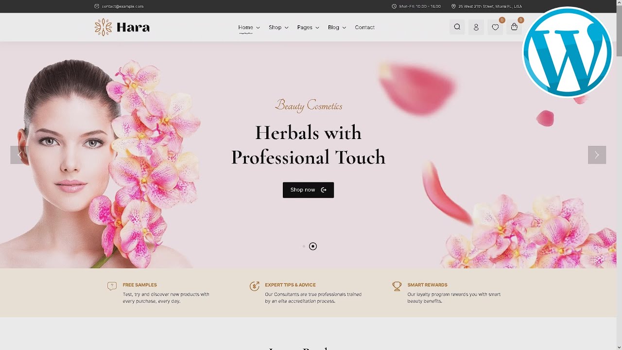 Hara Beauty Cosmetics Website ★ WordPress Themes & Templates ★ - YouTube