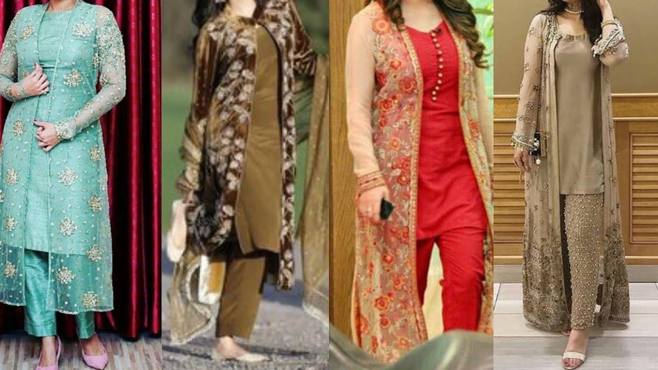 Outclass,fashionable,gorgeous,stylish embroidered Long jacket dress ...