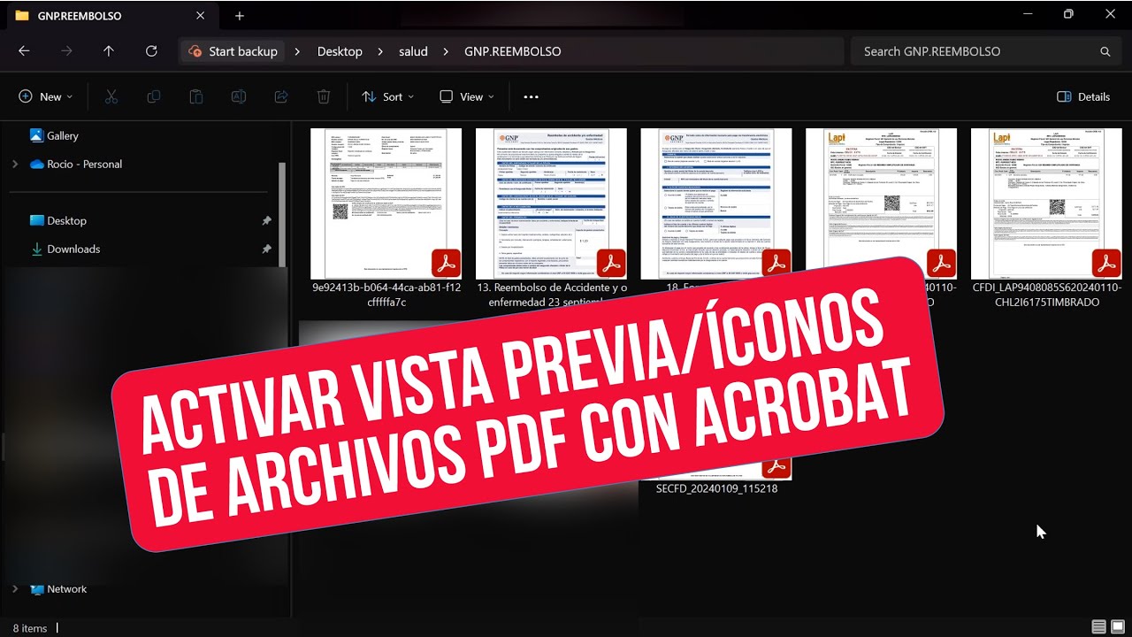 HABILITAR vistas previas de mosaicos en Windows Explorer con Adobe ACROBAT - YouTube