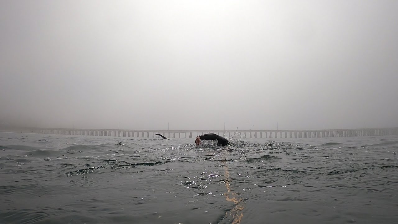 Foggy & Cold Open Water Ocean Swim - YouTube