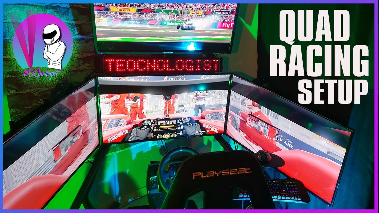 Quad Monitor Racing Setup by TRAKRACER | teOChnologist - YouTube