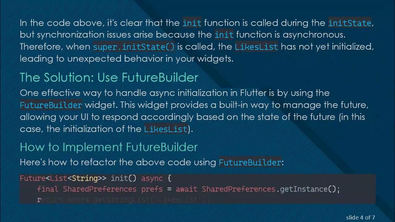How to Properly Initialize Async Functions in initState for Flutter Widgets - YouTube
