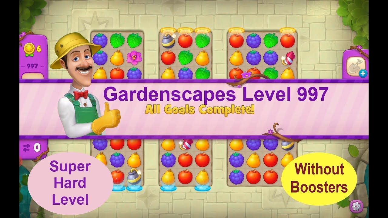 Gardenscapes Level 997 - No Boosters - YouTube