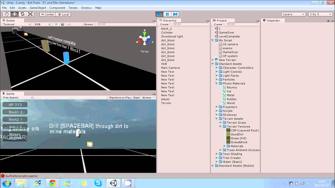 Unity: A Bot & His Drill Prototype - YouTube