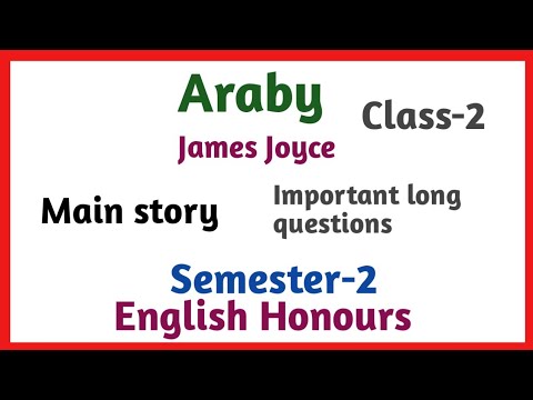 Araby by James joyce (class-2) ---Main story and Important long ...