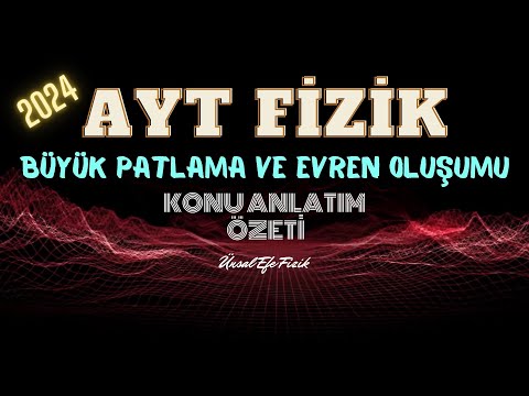 AYT Fizik Büyük Patlama ve Evren Oluşumu | Konu Anlatım Özeti #bigbang #aytfizik #yks2024 #universe