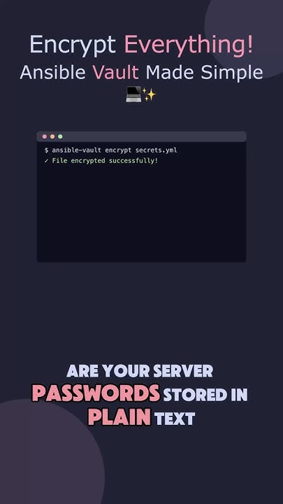 This Simple Trick Secures Your Server Passwords Instantly! #linux #ansible #shorts - YouTube